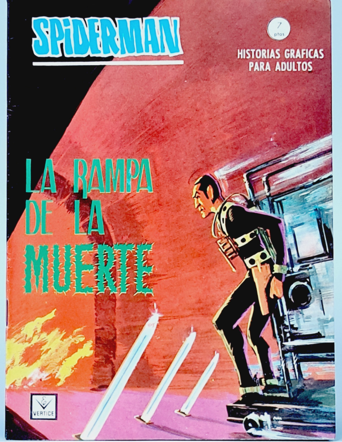 Cómic kiosco Spider 6 Vértice La Rampa muerte